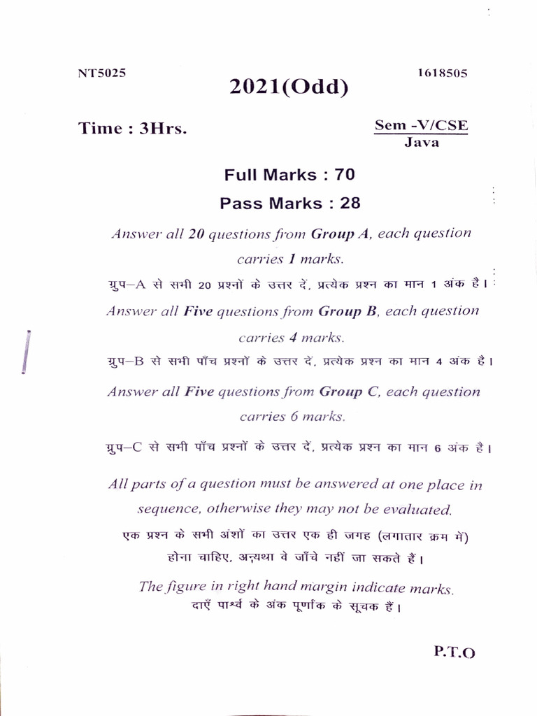 Java 2021 Odd 5th Semester | PDF | Class (Computer Programming) | Java (Programming Language)