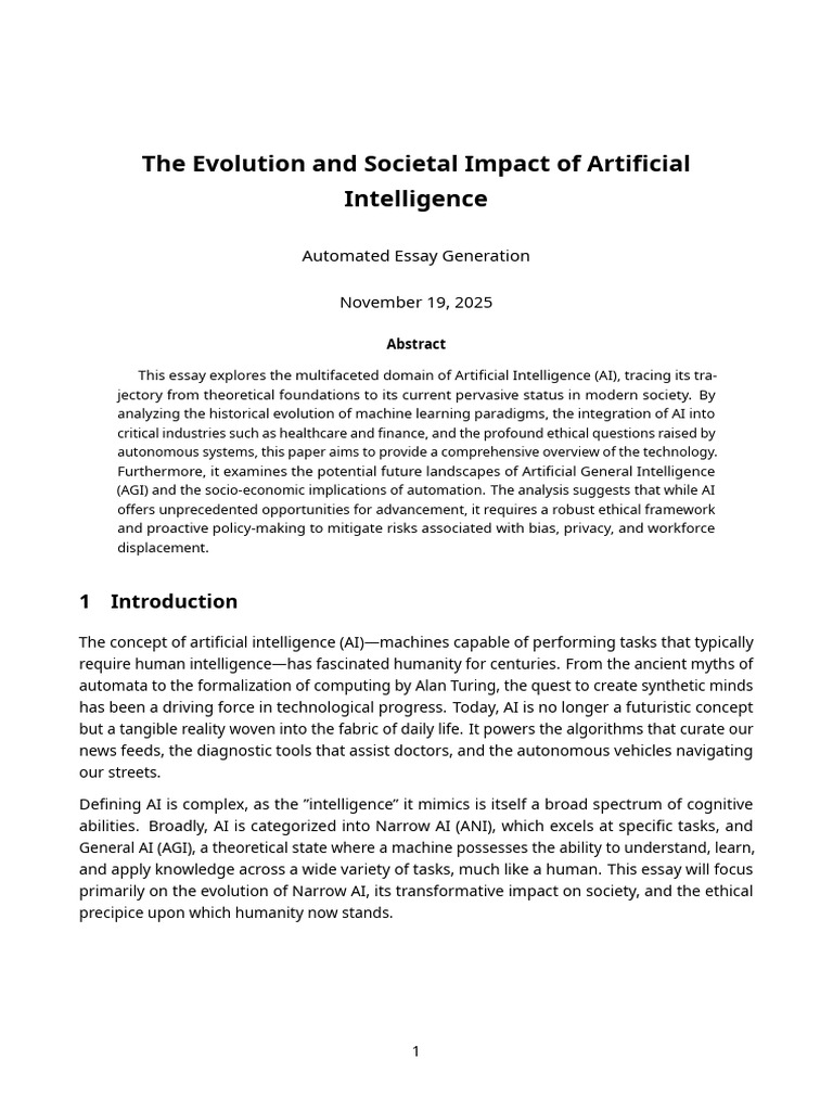EssayAIImpact | PDF | Artificial Intelligence | Intelligence (AI ...