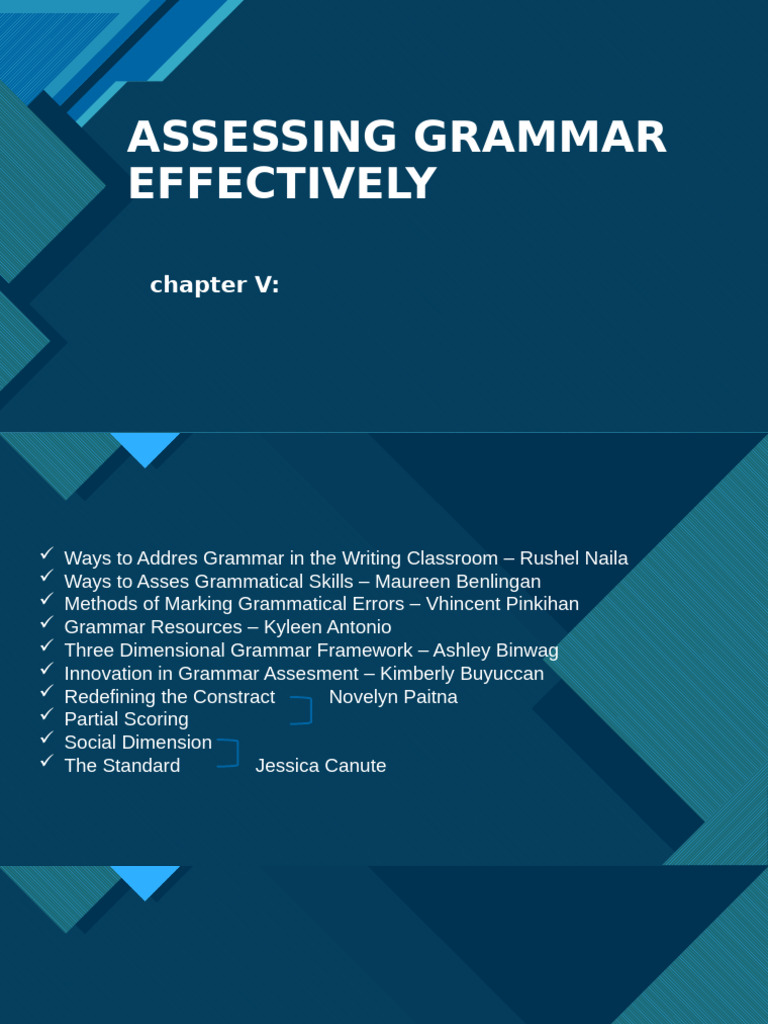 Effective Grammar Assessment Strategies | PDF | Semantics | Educational ...