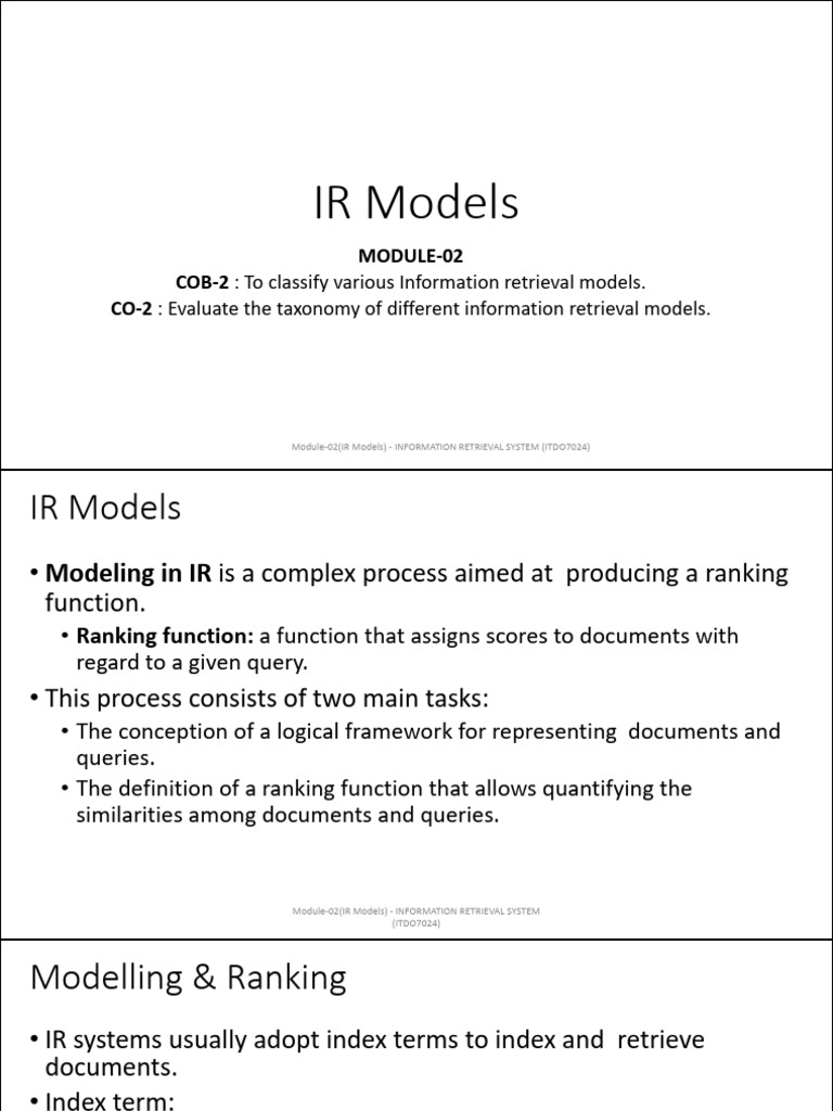 Module 02 IR Models | PDF | Information Retrieval | Boolean Algebra