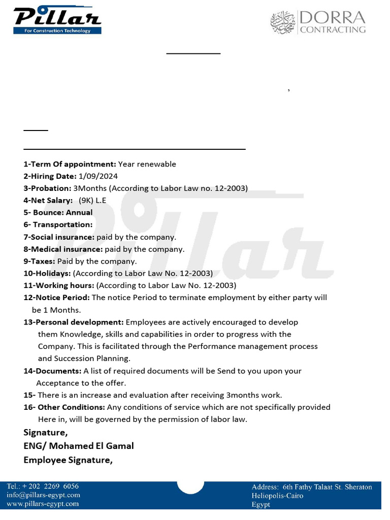 Job Offer for HR Assistant Position | PDF
