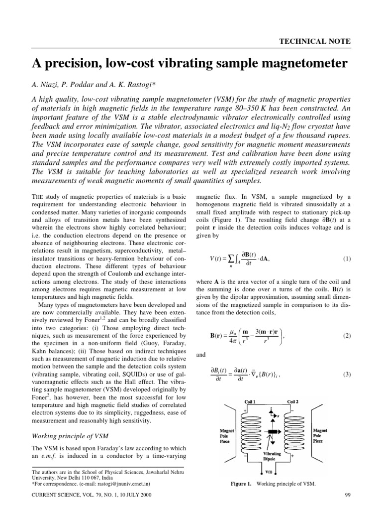 A Precision, Low-Cost Vibrating Sample Magnetometer | PDF ...