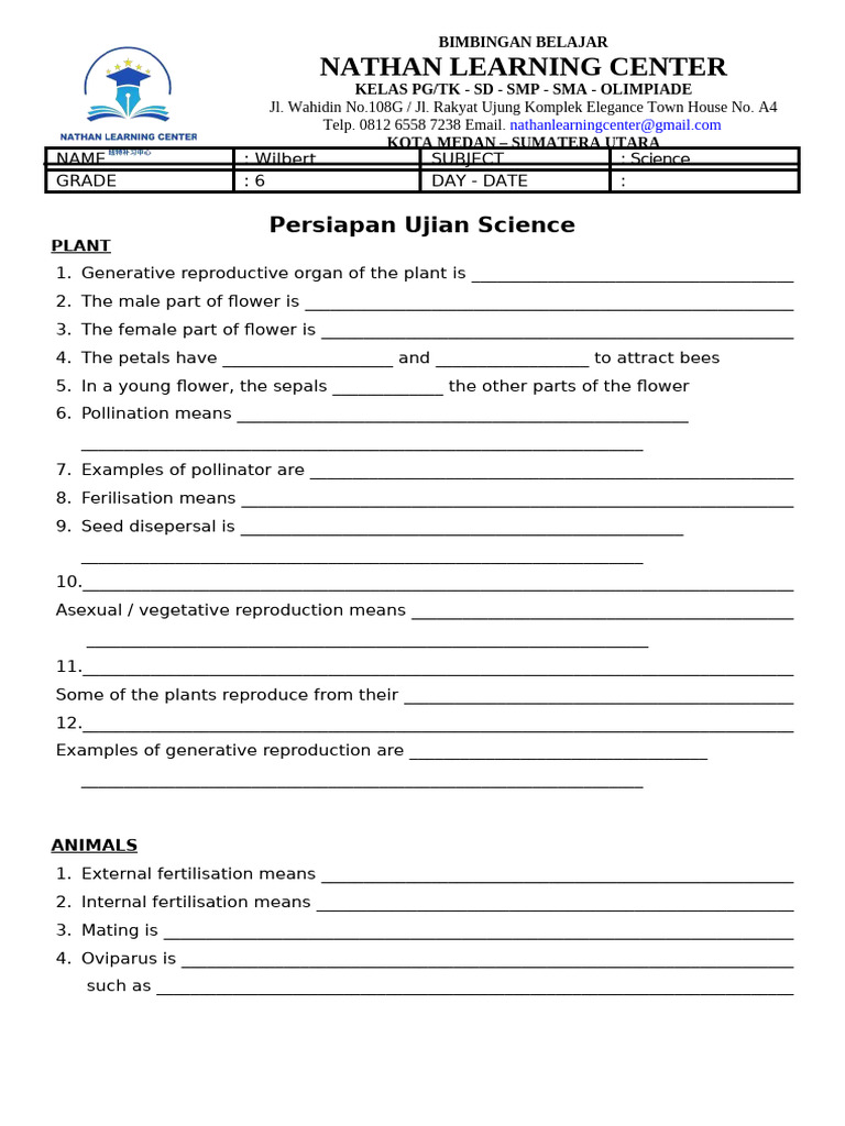 Wilbert - Science - Reproduction of Plants and Animals | PDF | Flowers ...