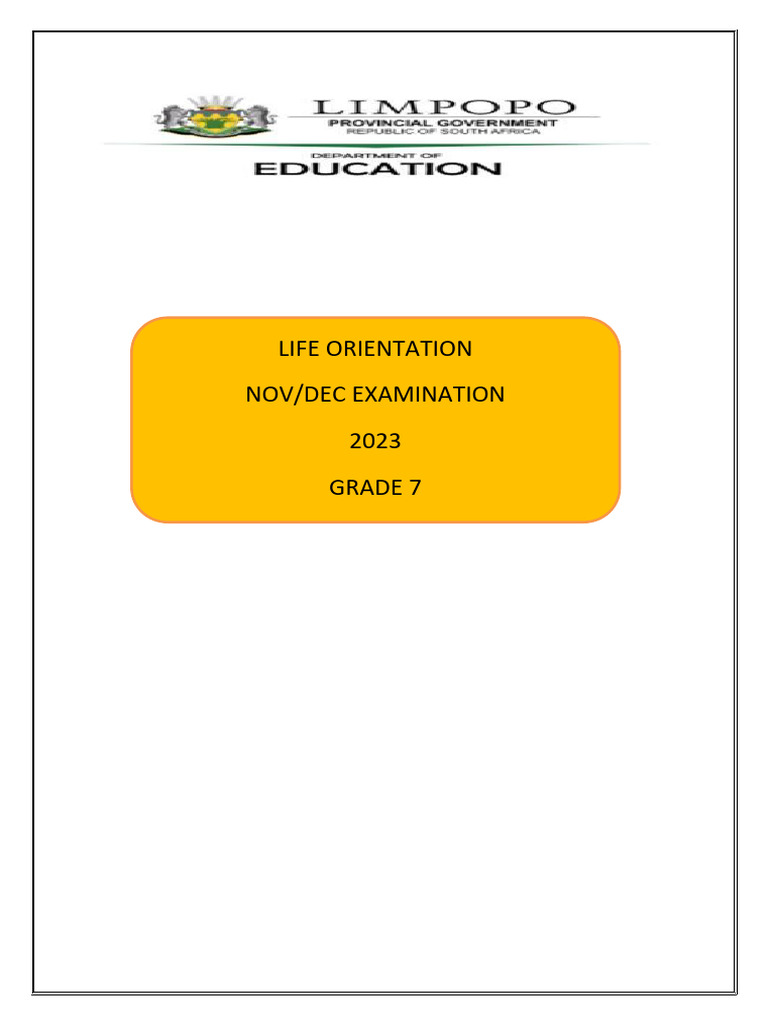 Lo Grade 7 Marking Guideline 2023 | PDF | Obesity | Nutrition