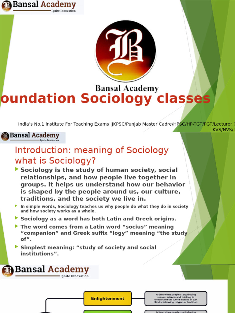 Foundation Sociology Classes | PDF | Science | Scientific Revolution