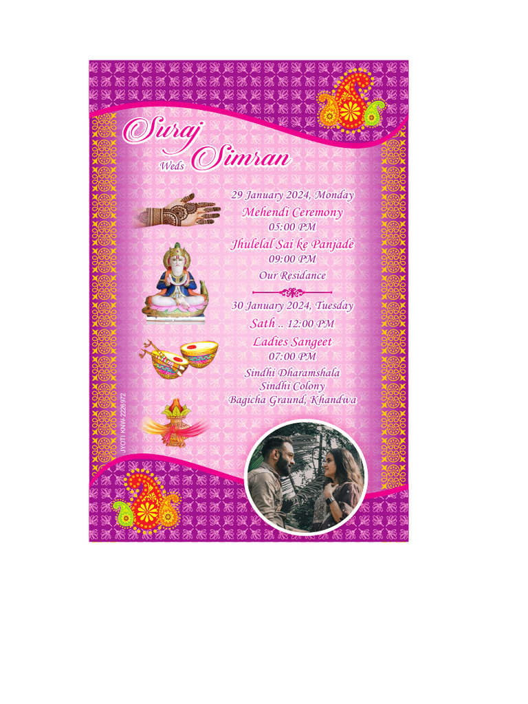 Suraj Weds Simran CARD | PDF