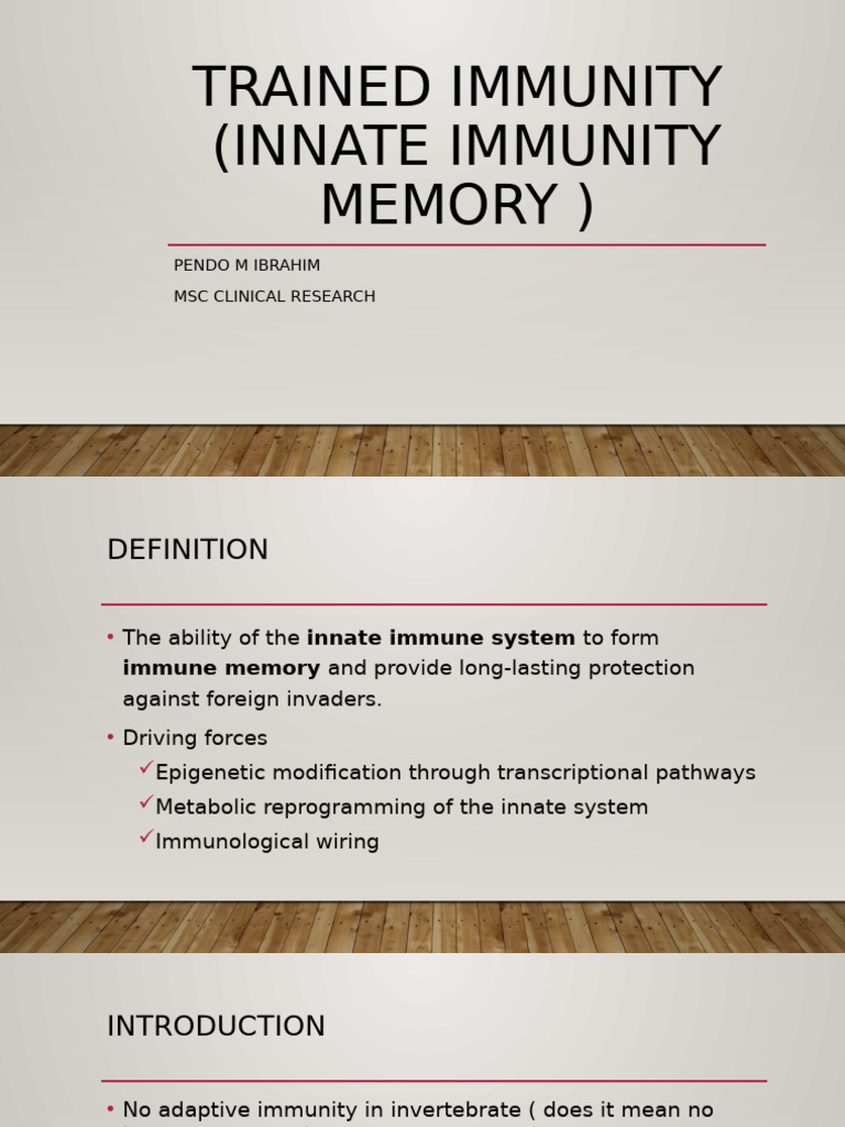 Trained Immunity | PDF