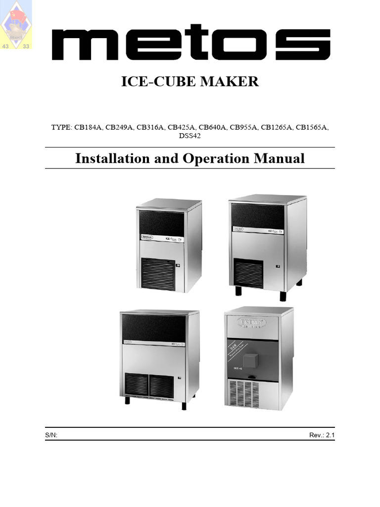2d Galley Ice Cube Maker Metos 35 | PDF | Pump | Thermostat