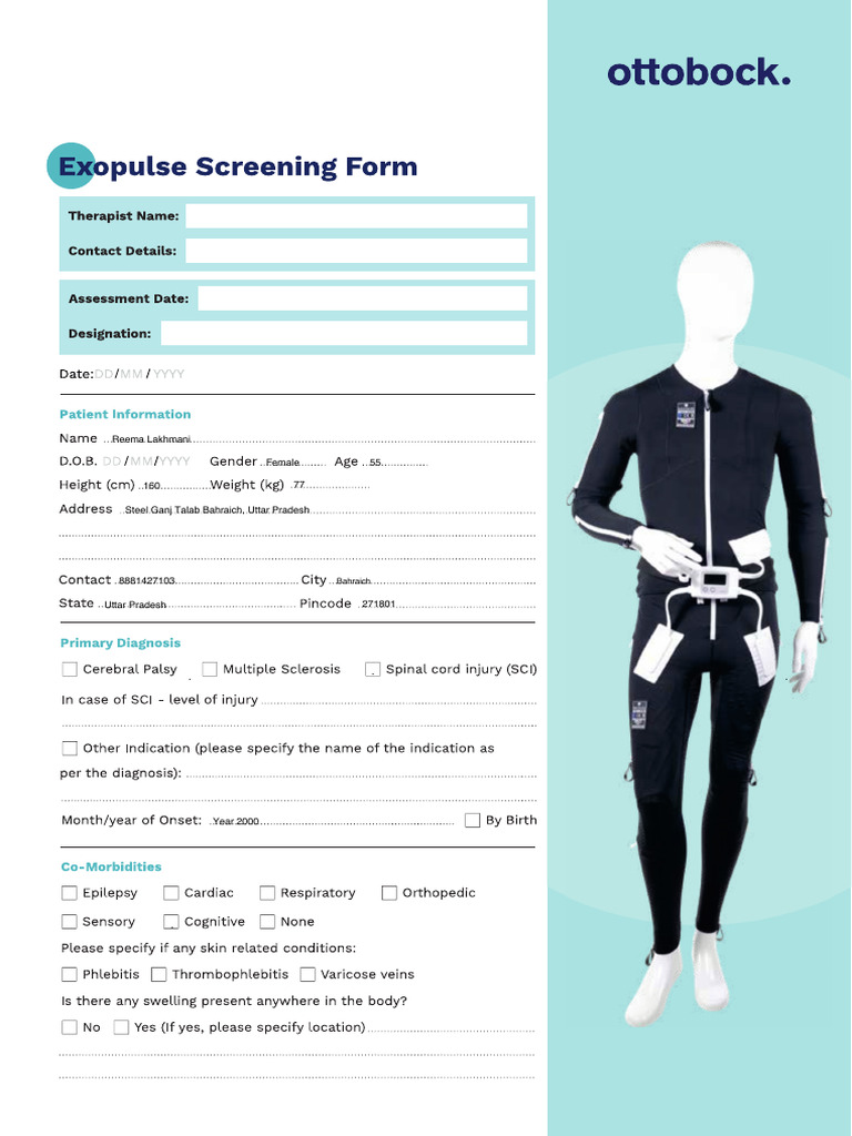 OB - Exopulse Body Suit - Patient Screening Form - 3pg FN - NO CM | PDF