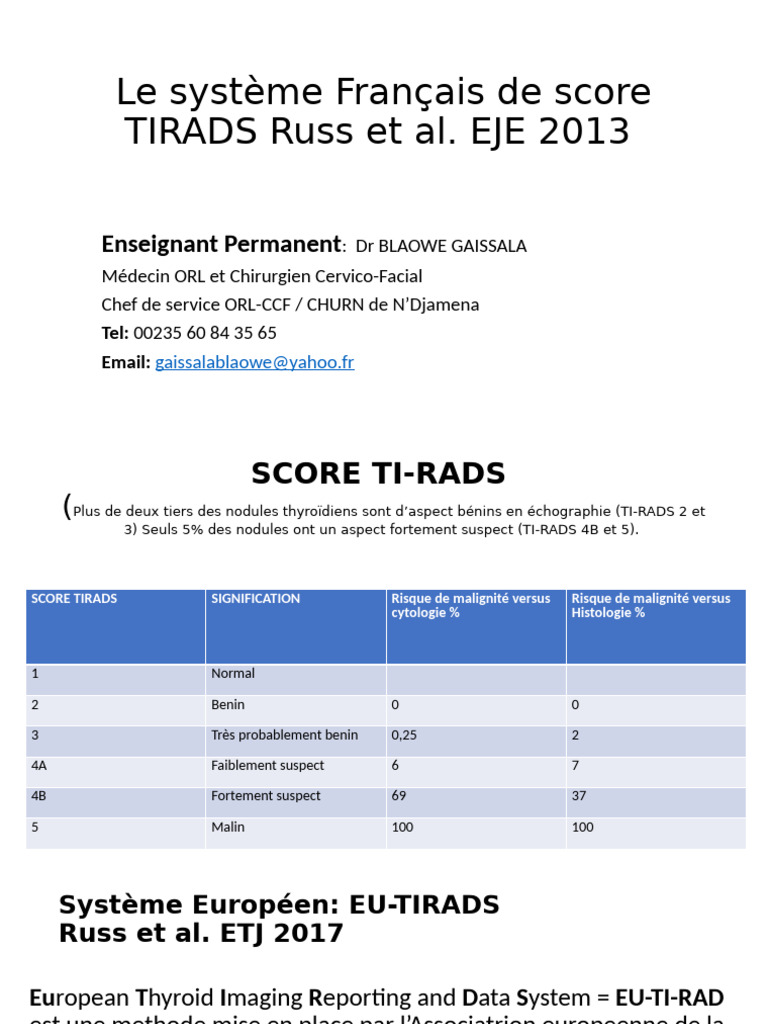 TI-RADS Et EU-TIRADS | PDF | Thyroïde | Glandes
