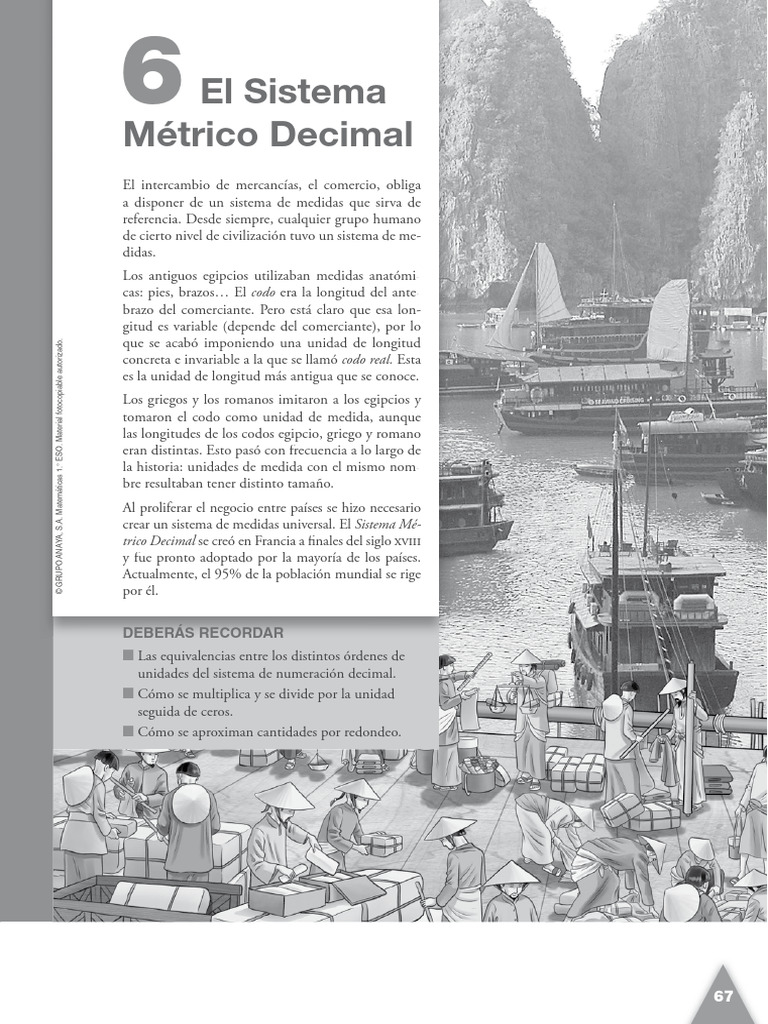 Historia y Uso del Sistema Métrico Decimal | PDF | Unidades de medida ...