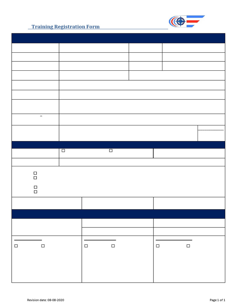 Training Registration - Form . | PDF