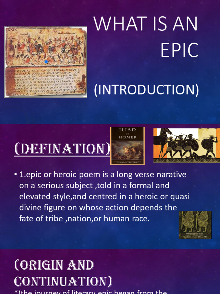 What Is An Epic: (Introduction) | PDF