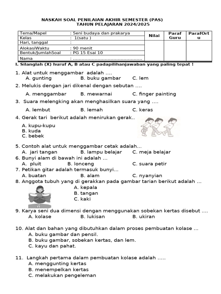NASKAH SOAL PAS sbdp | PDF