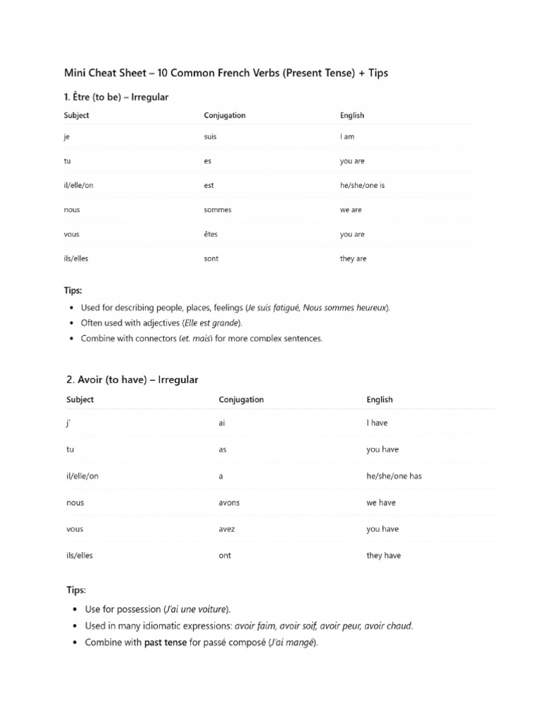 Common Verb Checlist | PDF