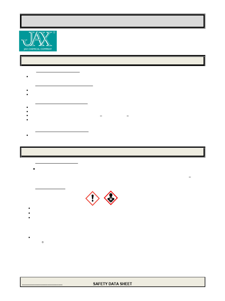 JAX Aluminum Blackener SDS | PDF | Toxicity | Occupational Safety And ...