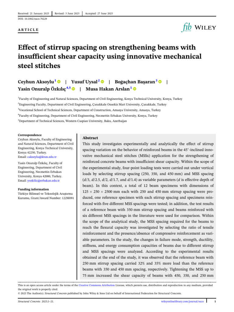 Effect of Stirrup Spacing On Strengthening Beams W | PDF | Bending ...
