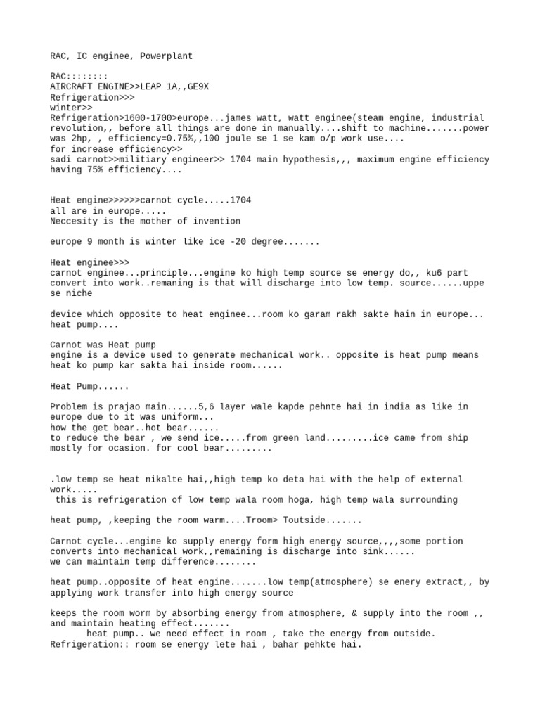 Rac by Vinod Sir | PDF | Heat | Engines