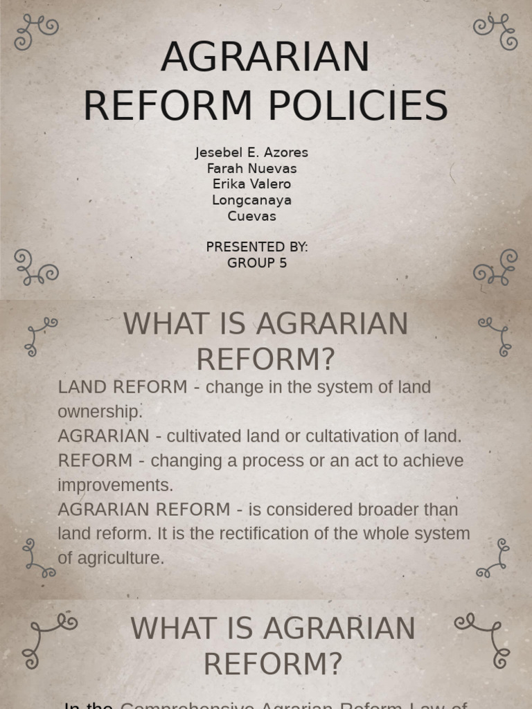 Agrarian Reform Policies in the Philippines | PDF | Economies | Agriculture