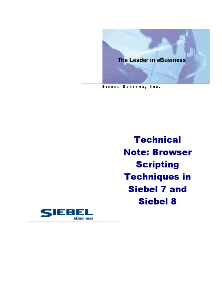 Browser Scripting in Siebel 7 & 8 | PDF | Scripting Language | Document Object Model