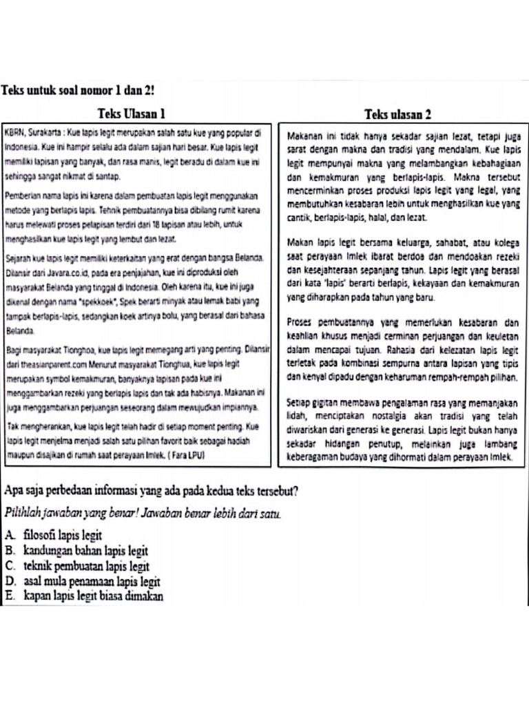 Latihan Tka BHS Indo | PDF