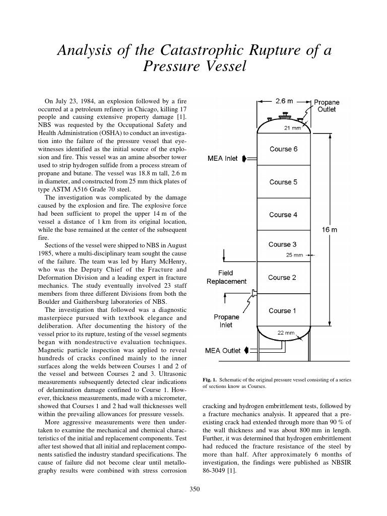 Analysis of The Catastrophic Rupture of A Pressure Vessel | PDF ...
