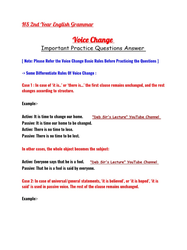 HS 2nd Year Voice Change Practice | PDF