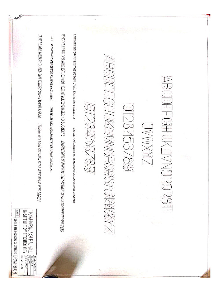 Engineering Graphics - Drawing Sheet-1 and 2 | PDF