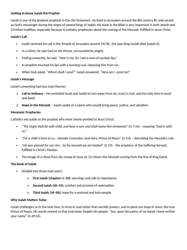 Getting To Know The Major Prophets Isaiah Jeremiah Ezekiel | PDF ...