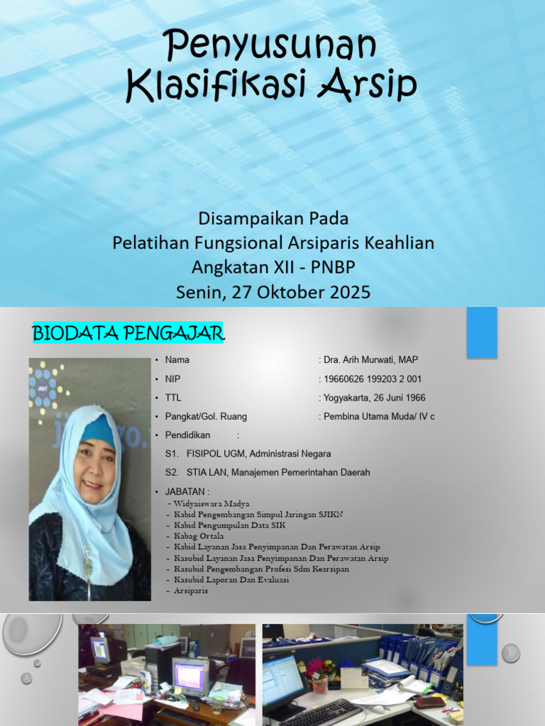 Ppt Materi Klasifikasi Arsip, Pfa Keahlian Xi, Senin 27 Oktober 2025 | PDF