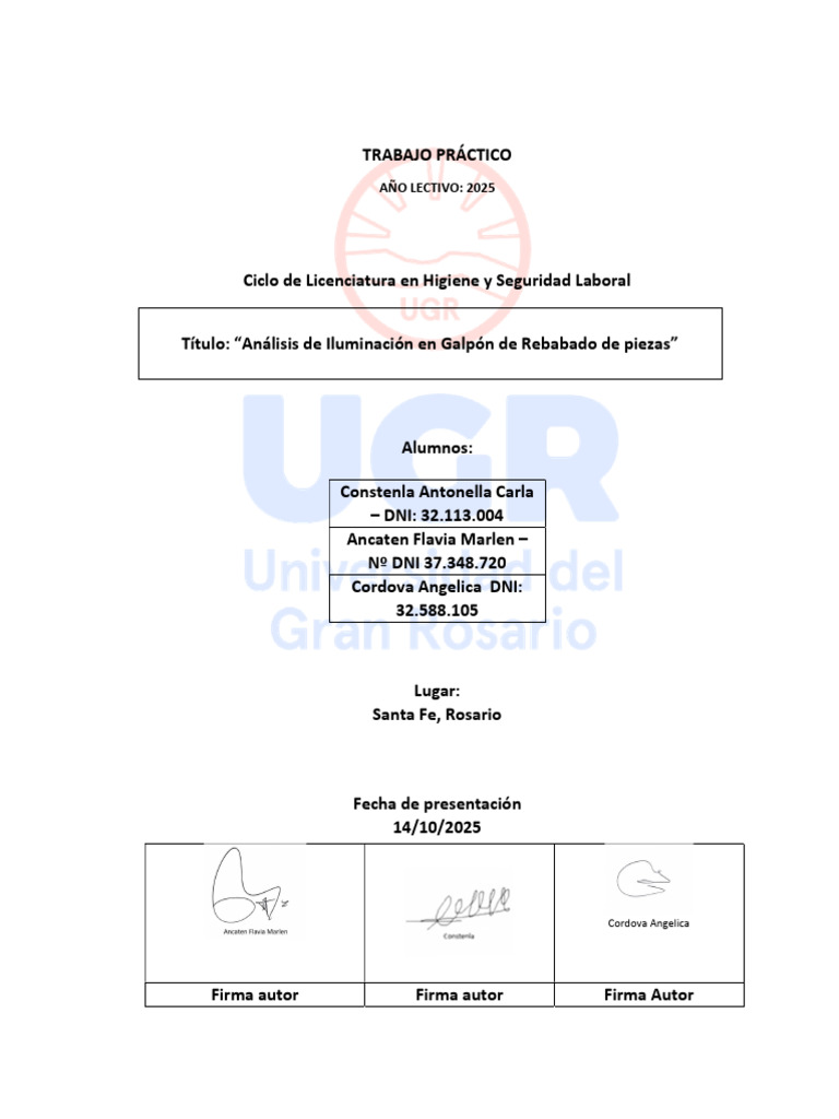 TP Analisis de Iluminacion | PDF | Medición | Encendiendo