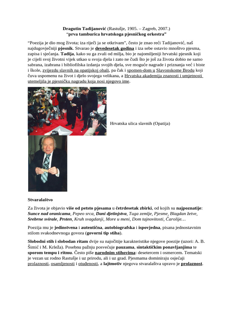 Dragutin Tadijanović - virtualna nastava | PDF