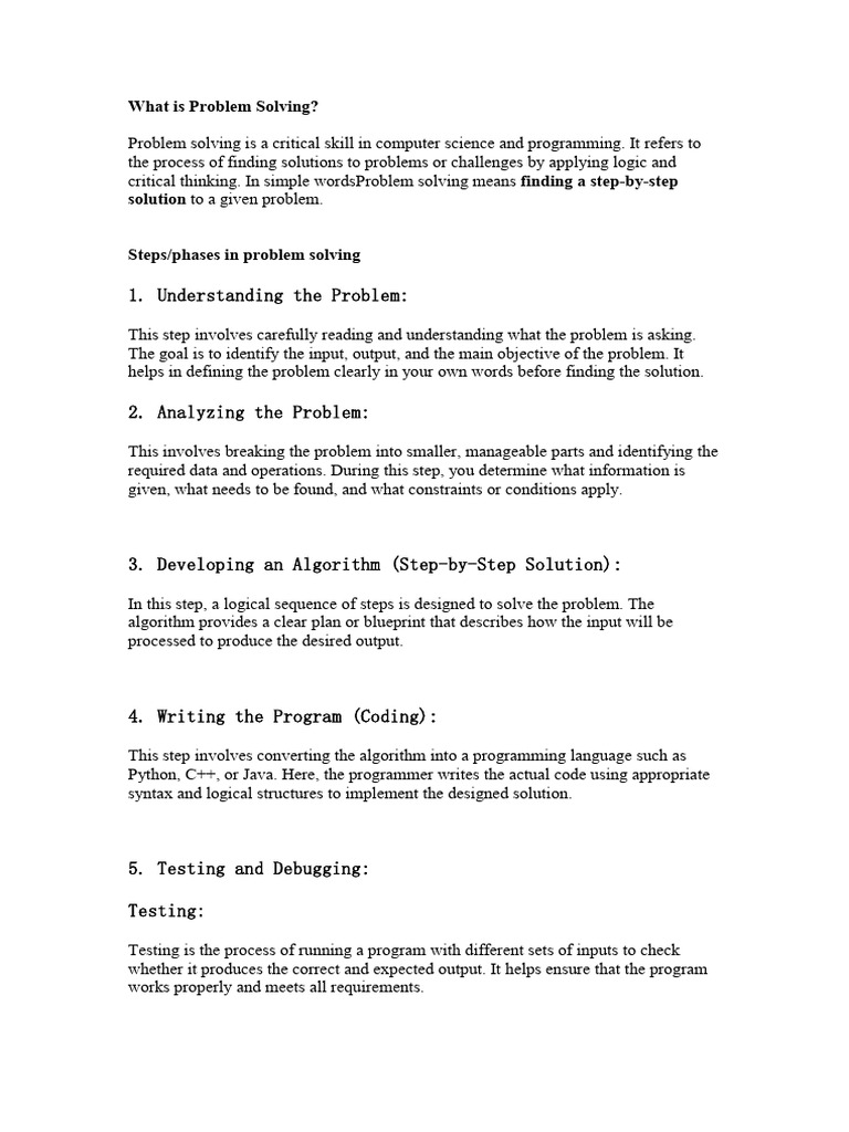 Lecture 1 Intro To Problem Solving PF | PDF | Algorithms | Computer Program