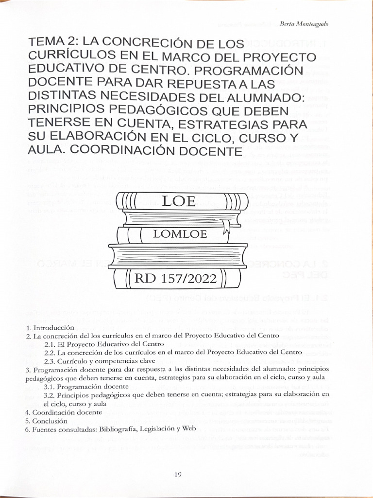 Tema 2 Oposiciones Primaria | PDF