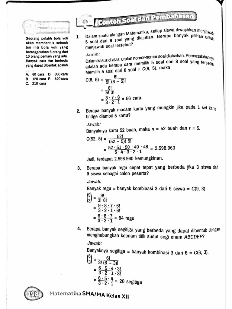 Contoh Soal Kombinasi | PDF