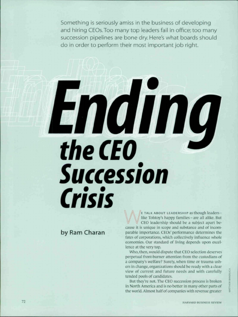 Fixing CEO Succession Planning Issues | PDF | Business