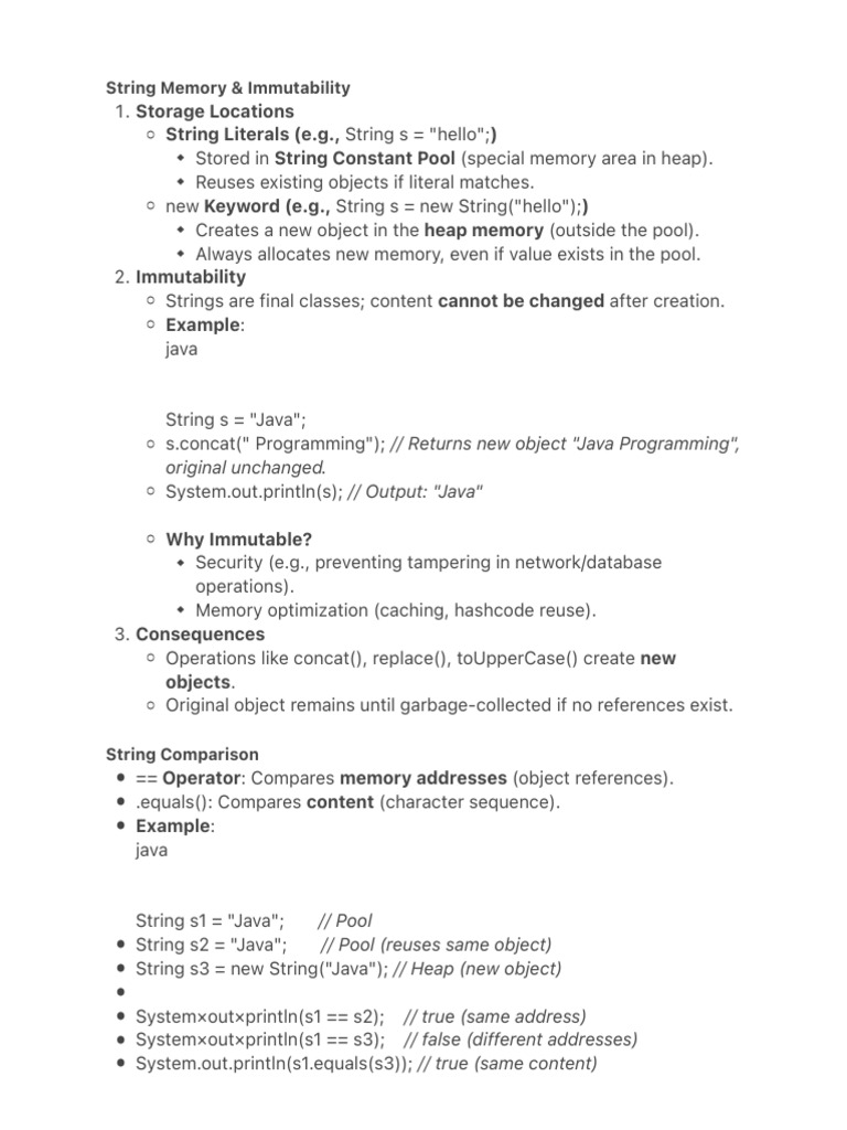 String Memory & Immutability | PDF | String (Computer Science) | Programming Paradigms