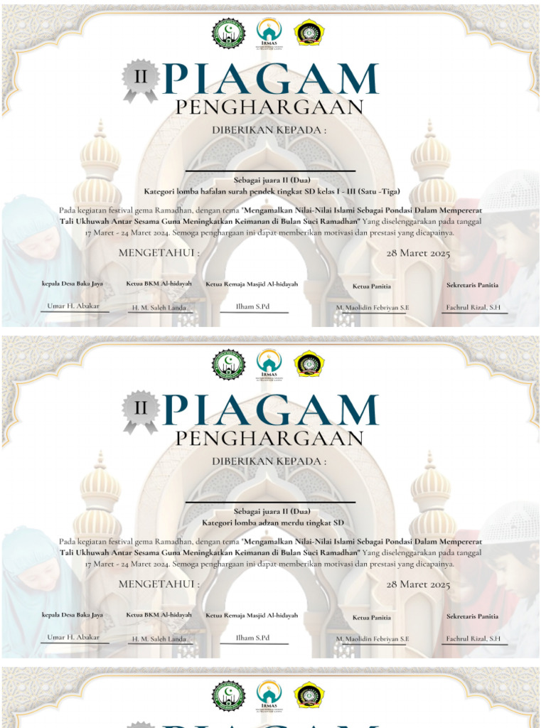 Piagam Juara 2 | PDF