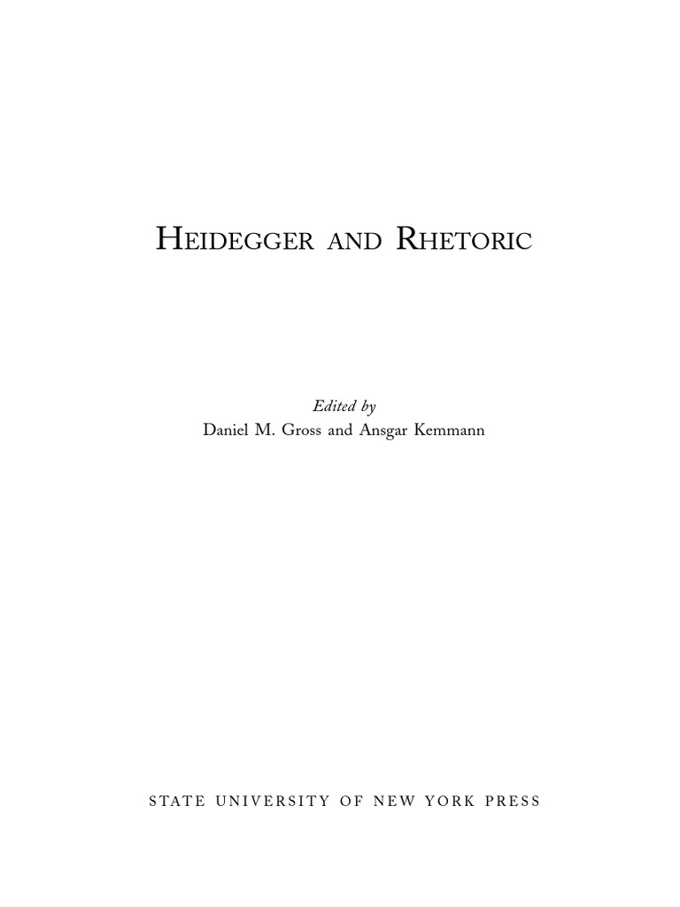 Heidegger and Rhetoric | PDF | Martin Heidegger | Hermeneutics