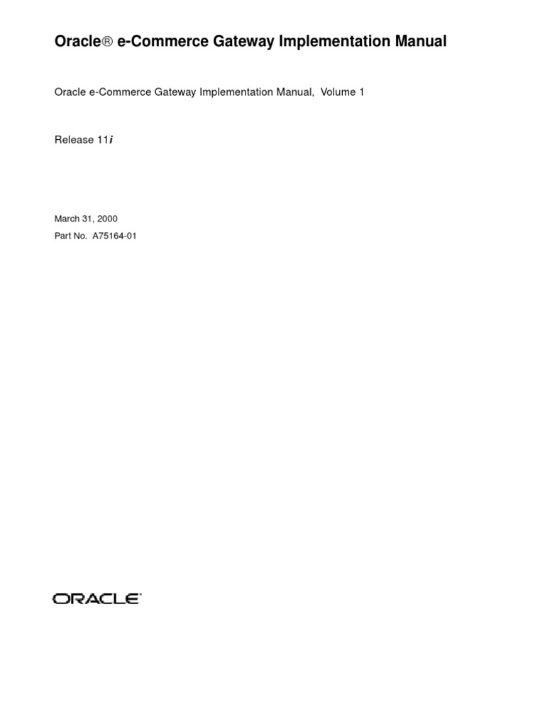 Oracle E-Commerce Gateway Implementation Manual, Volume 1 | PDF ...