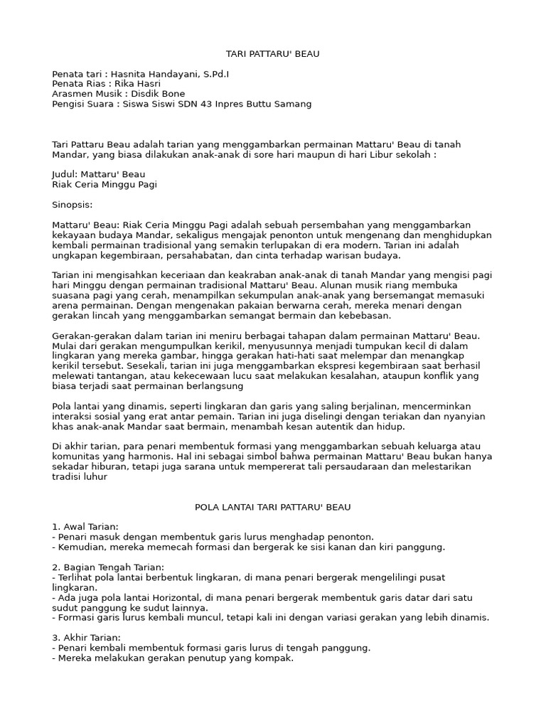 Tari Pattaru Beau | PDF
