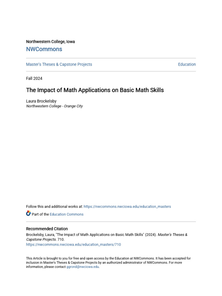 The Impact of Math Applications On Basic Math Skills | PDF ...