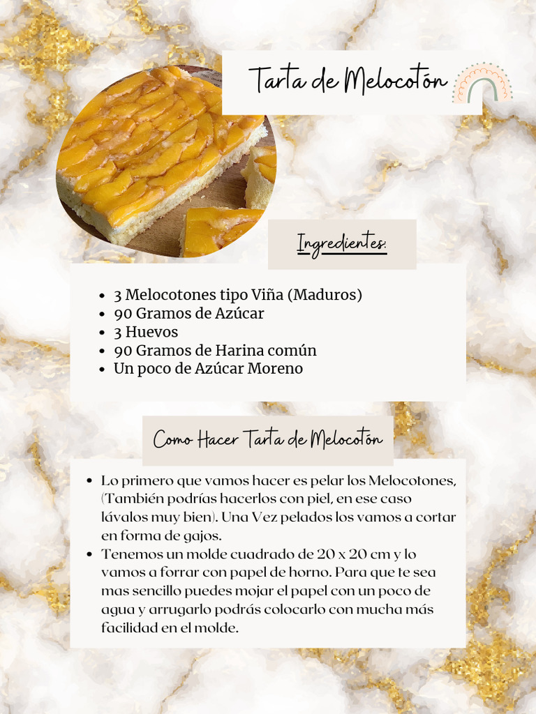 Receta Tarta de Melocoton | PDF