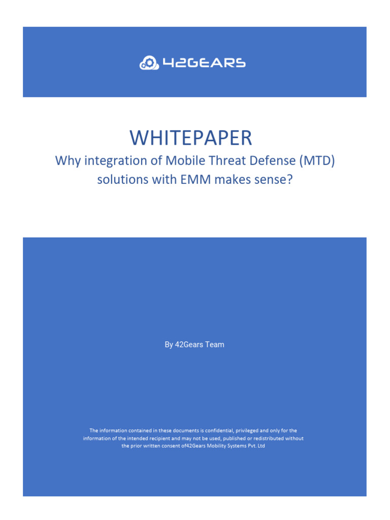Why Integration of Mobile Threat Defense MTD Solutions With EMM Makes Sense | PDF | Malware ...