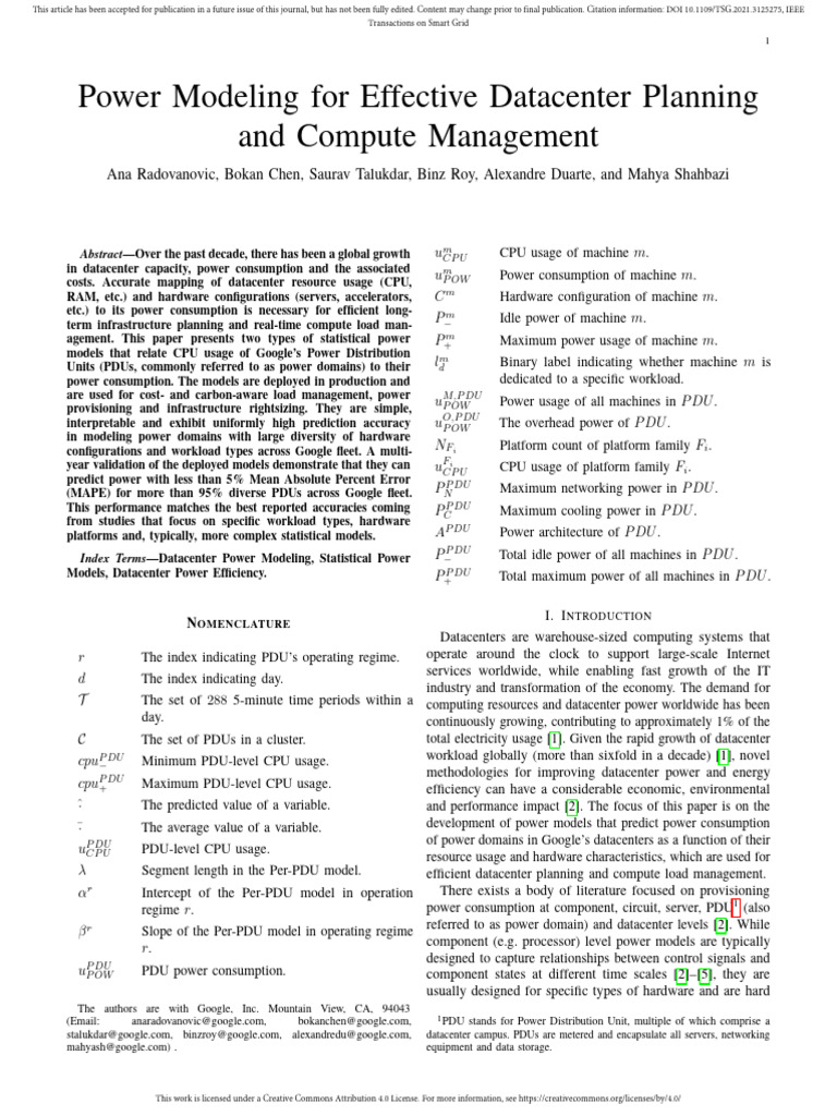 Power Modeling For Effective Datacenter Planning A | PDF | Data Center ...