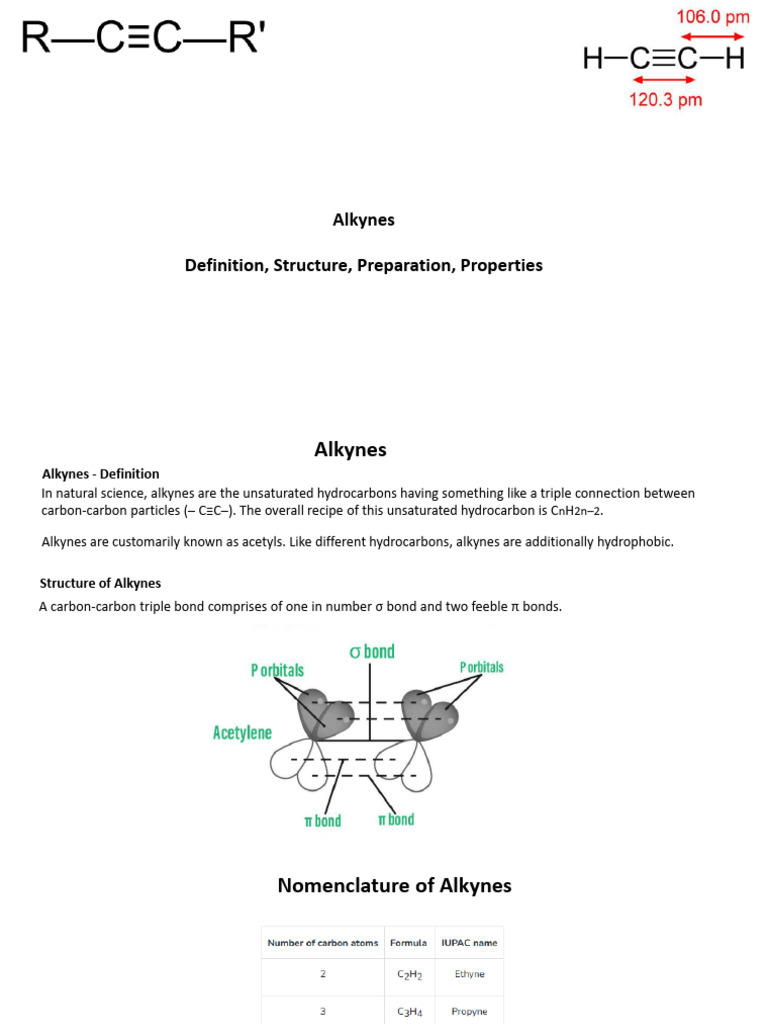alkynes (1) | PDF | Organic Compounds | Materials