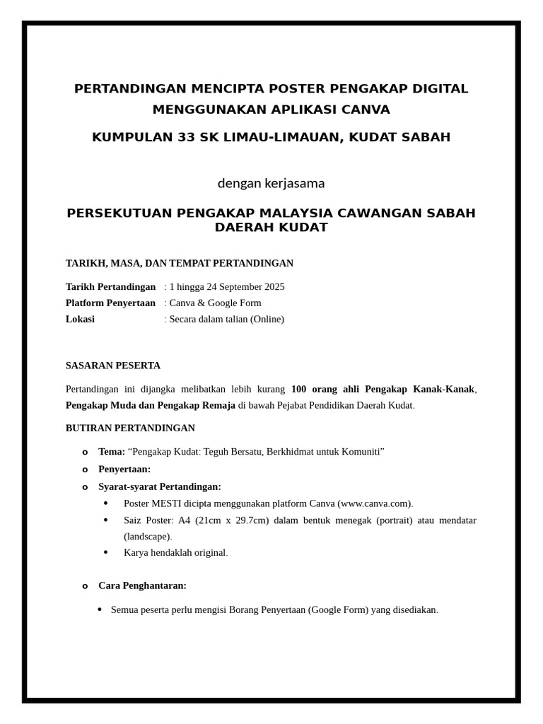 Kertas Kerja Pertandingan Poster Canva Sempena Hari Pengakap Malaysiaj ...