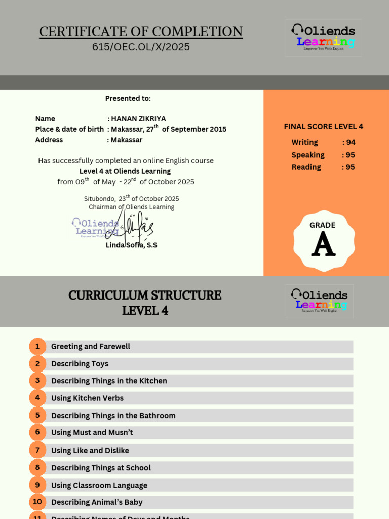 Hanan - Level 4 | PDF