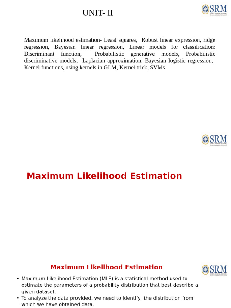 Unit-2 Machine Learning | PDF | Support Vector Machine | Linear Regression