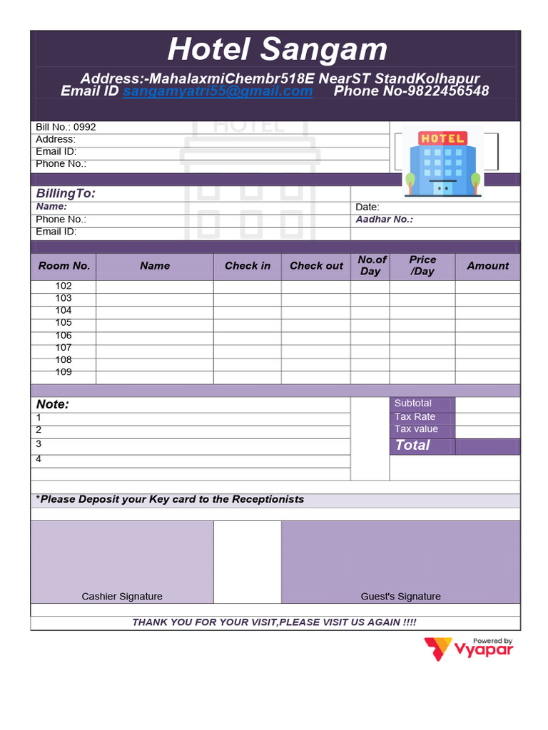 Hotel Bill Format 07 (3).PDF (1) (1) | PDF